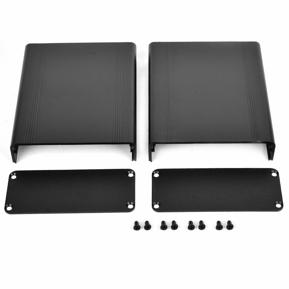 Коробка проекта алюминиевого сплава DIY SANDBLAST Окисленная черная корпус Электронная защита