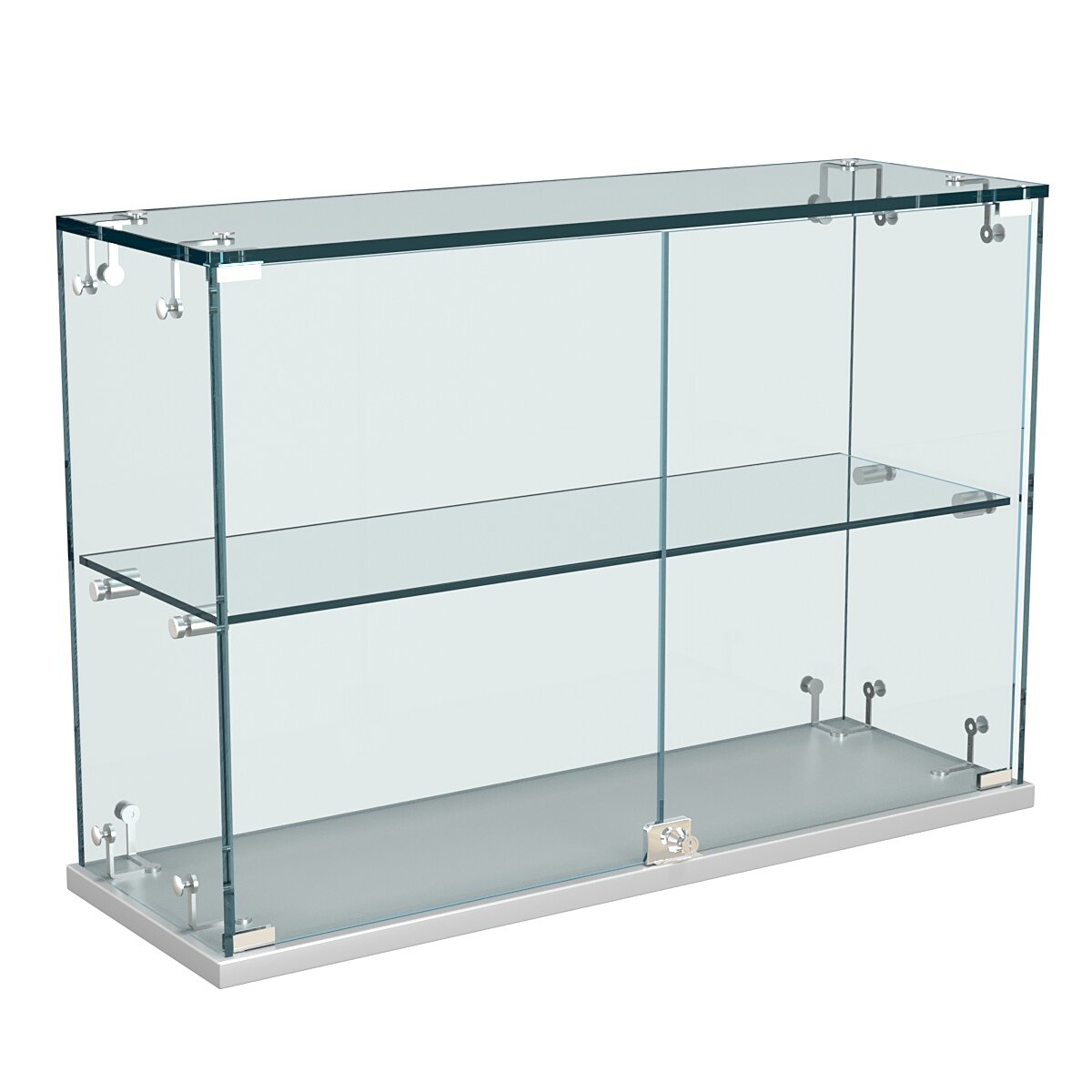 Витрина Истра настольная мини №5-2 с одной полкой и распашными дверками, Серый