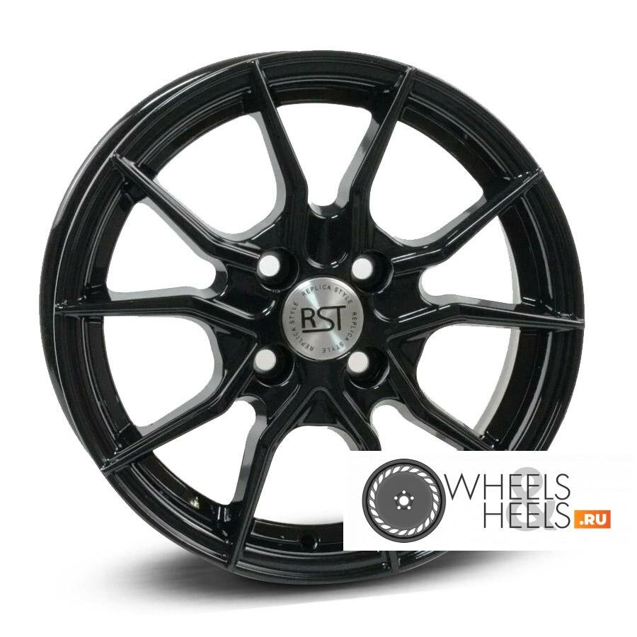 Диск автомобильный литой RST R014 14x5.5 4x98 et33 dia58.6 Черный глянцевый