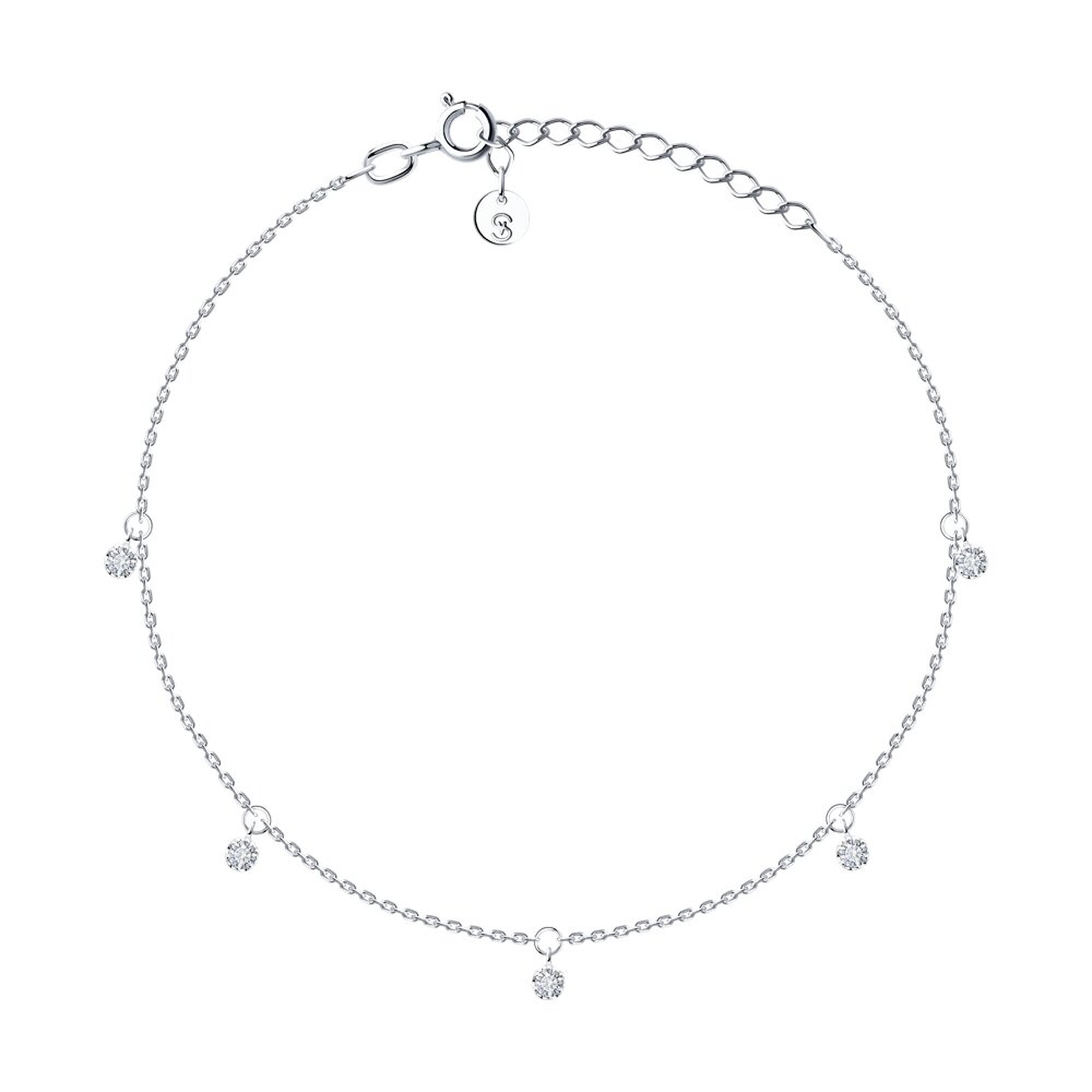 Браслет, белое золото, 585 проба, бриллиант