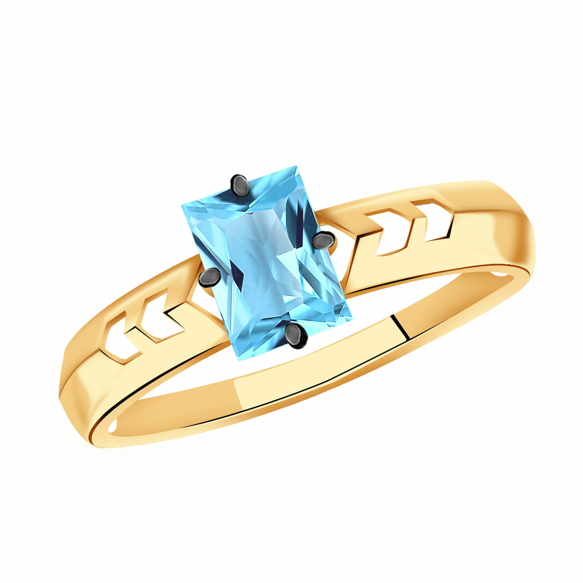 Кольцо Diamant online, красное золото, 585 проба, топаз