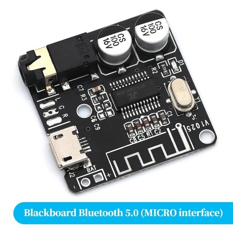 DIY Bluetooth аудиоприемник плата 4.1/5.0 1 Pcs, 5.0 Micro Black