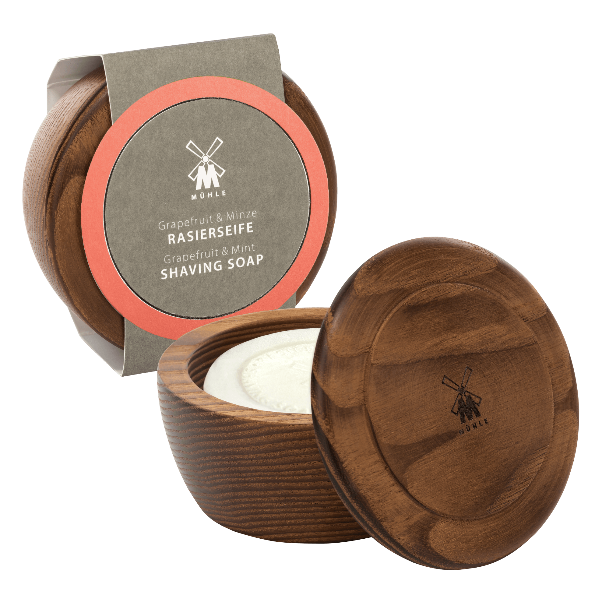 Твердое мыло для бритья MUEHLE в деревянной чаше, Грейпфрут и Мята, 65 гр (RN 3 GM)