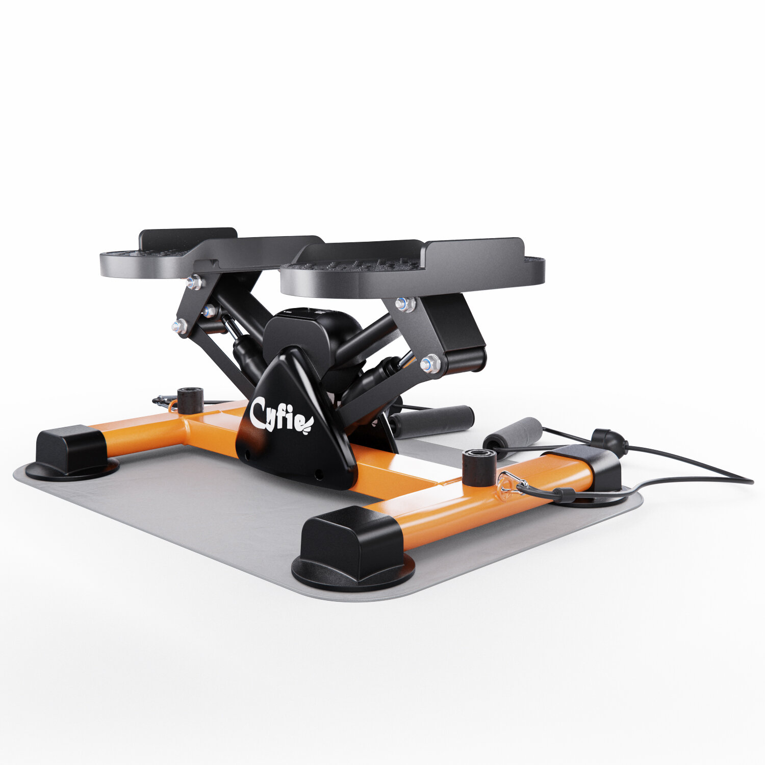 Балансировочный степпер DFC с ковриком и эспандерами, черный/оранжевый