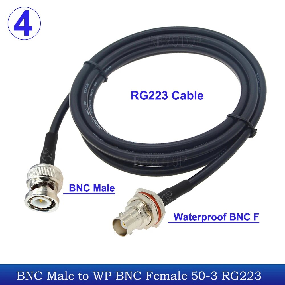 BEVOTOP RG-223 Коаксиальный кабель BNC «папа» — «мама» 50 Ом 5M, BNC M to WP BNC F