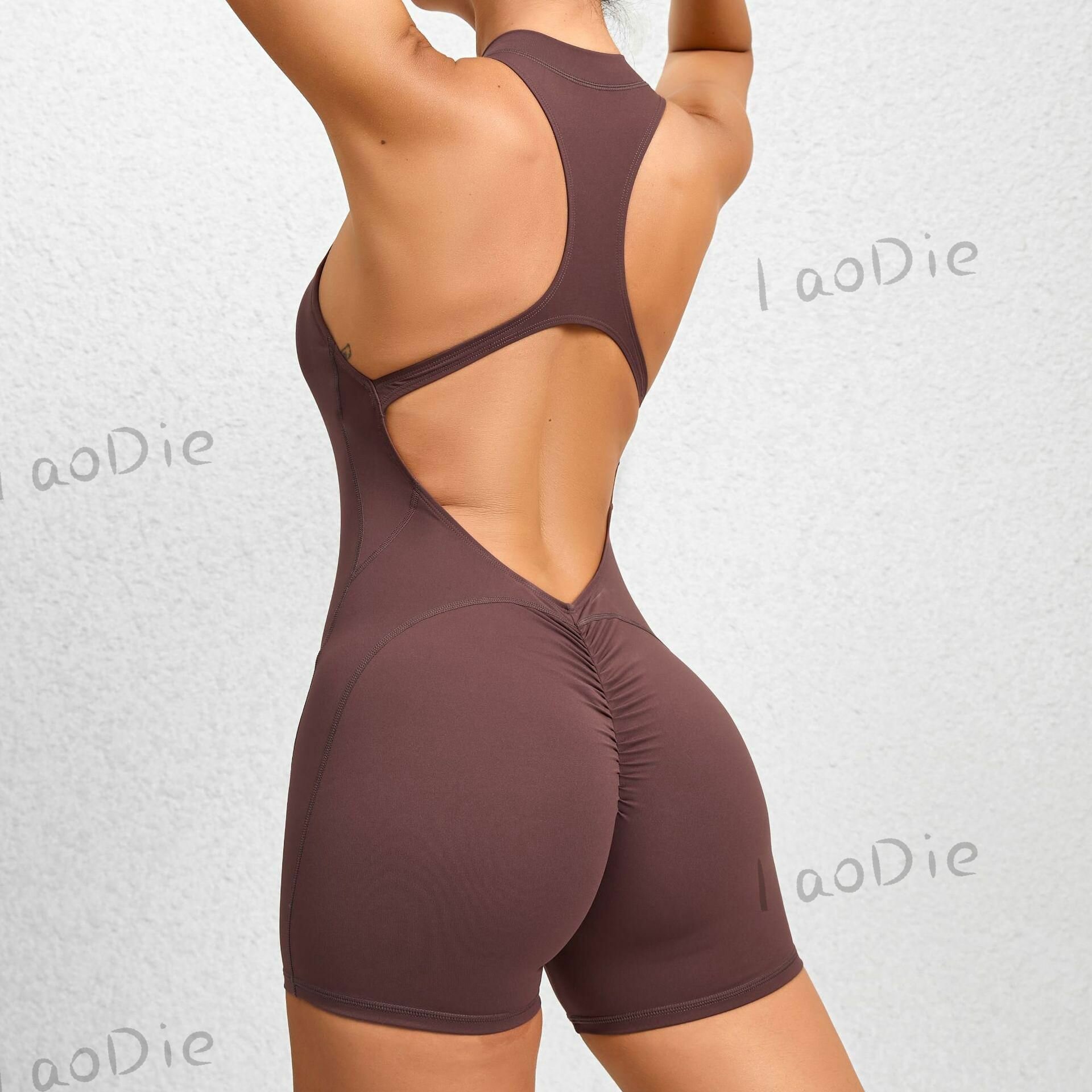 Женское боди для йоги без рукавов с открытой спиной, комбинезон для фитнеса 40-48