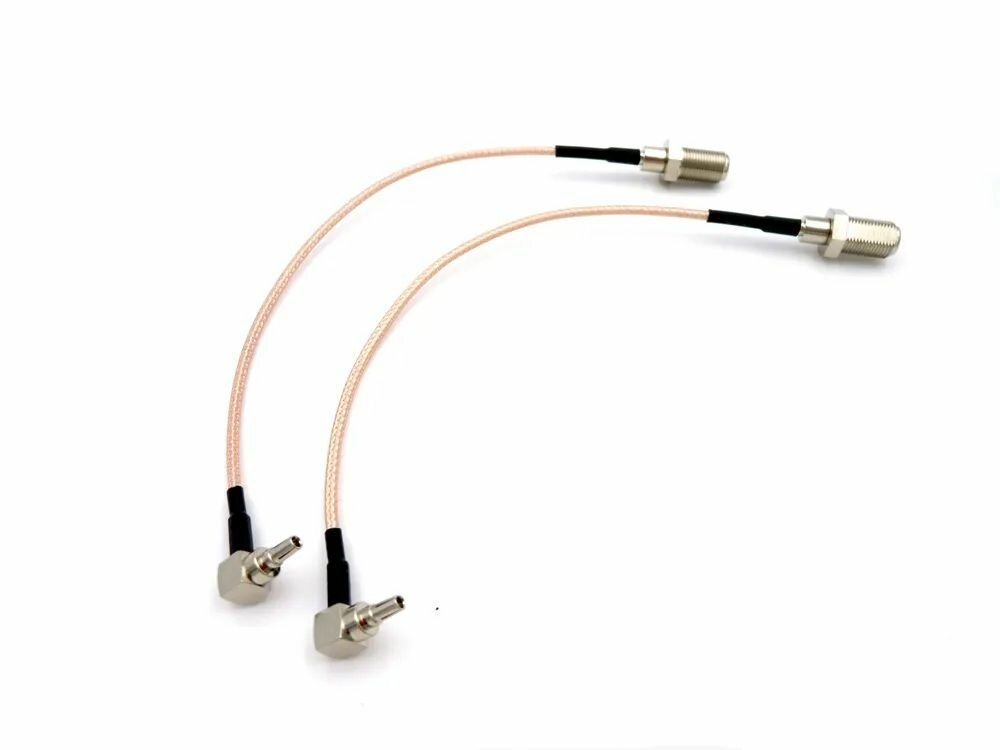 Адаптер для модема Пигтейл (кабельная сборка) CRC9 на F разъем (femail) длина 20 см, в комплекте 2 шт (Ф)