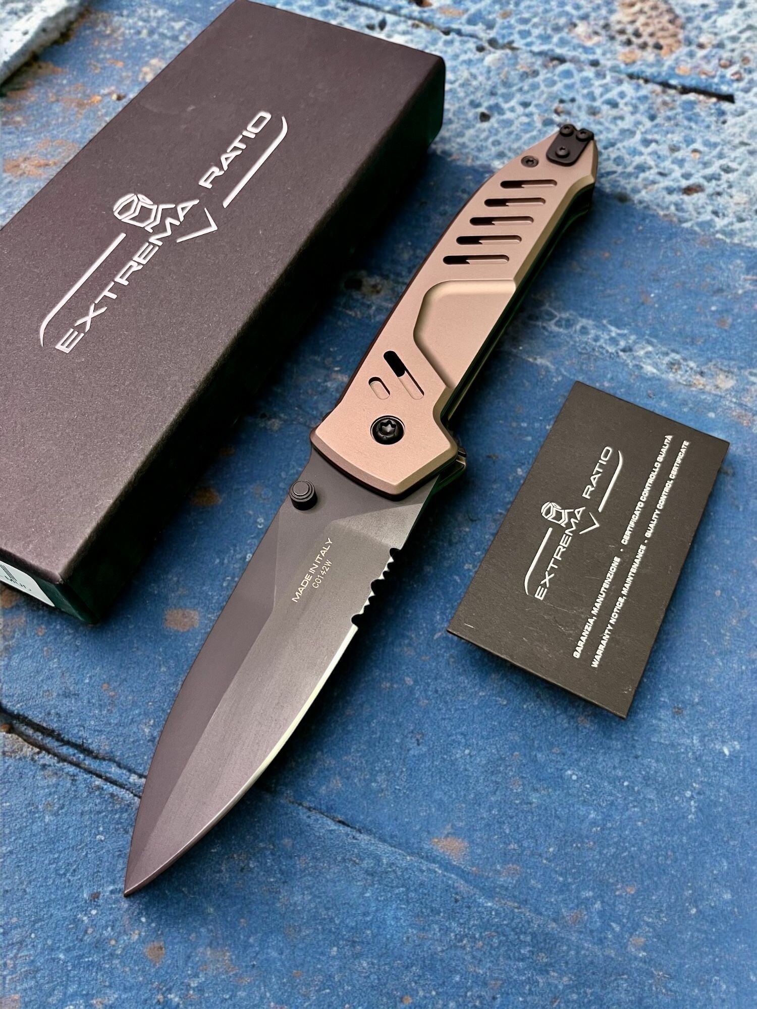 Нож складной Extrema Ratio EX0233BLKTM MF1 EVO SP, Black Part Serrated Blade, Tactical Mud Handle