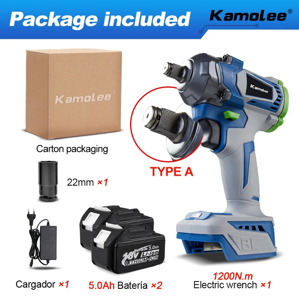 Kamolee 1200N. M Бесщеточный электрический гайковерт