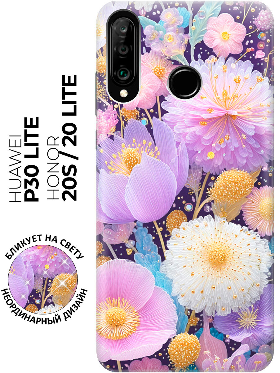 Силиконовый чехол на Honor 20 Lite / 20s / Huawei P30 Lite с принтом "Цветочная фиерия"