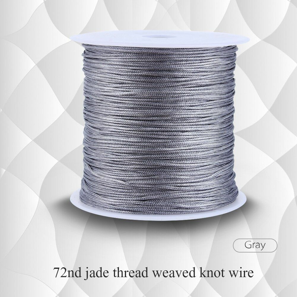 Нейлоновый шнур с китайским плетением 0,8 мм, серый, 100 м, нить для плетения бисером и изготовления украшений в технике макраме Шамбала