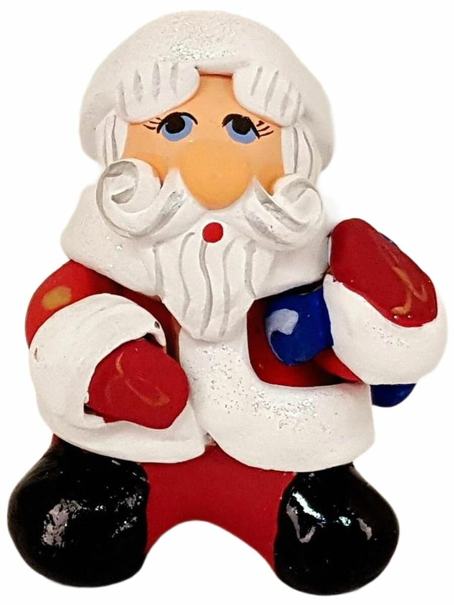 Свисток, Дед Мороз, Ковровская глиняная игрушка, ручная авторская работа