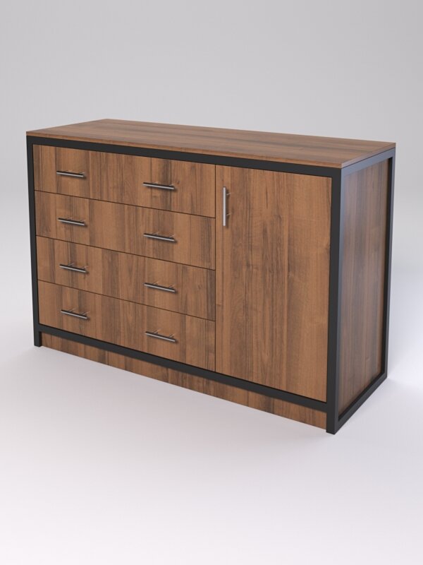 Тумба для офисной техники №15 "стронг" в стиле лофт, Орех. Производитель товара - компания Westcom.