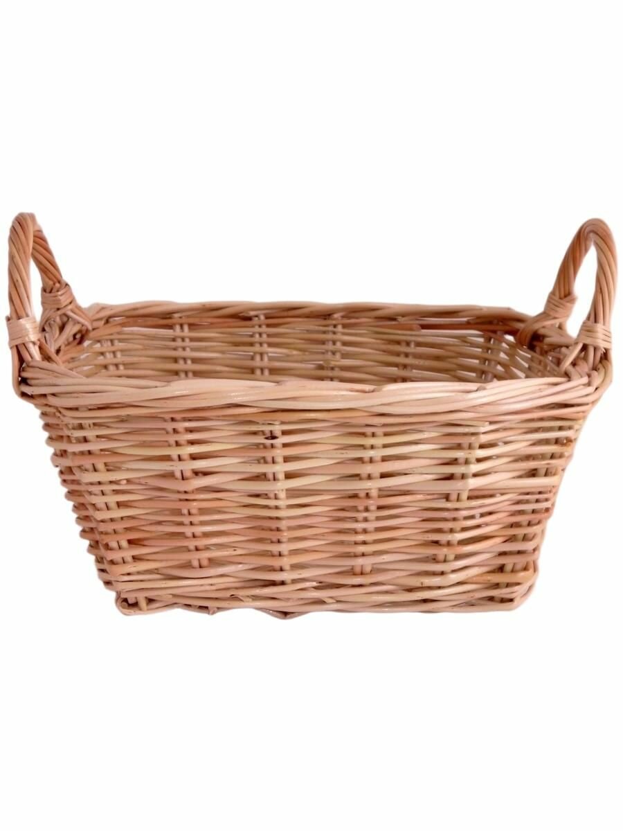 Корзина плетеная "Ушат" квадратная, ручное плетение из лозы