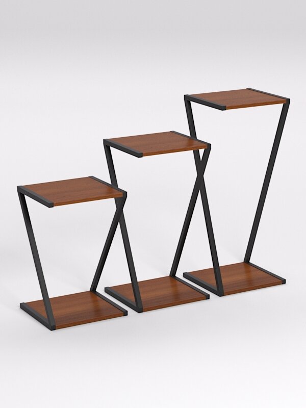 Подставка для цветов №8 в стиле лофт, Орех. Производитель товара - компания Westcom.