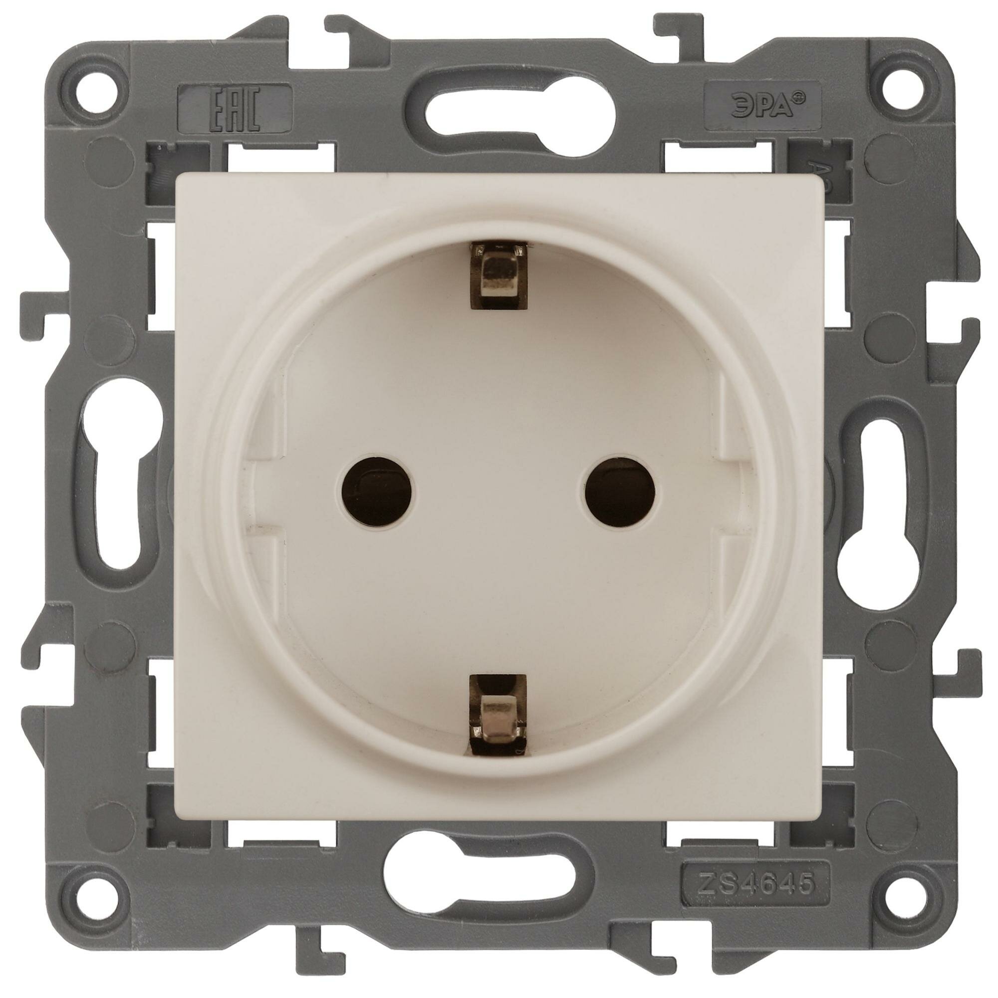 ЭРА 14-2102-02 Elegance Сл. кость Розетка с заземлением со шт, Б0034273