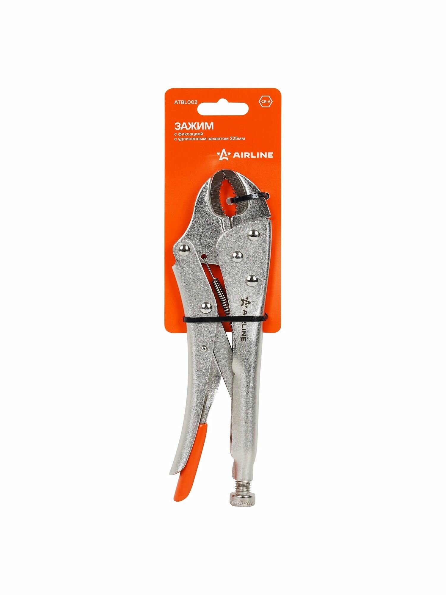 Клещи зажимные с фиксацией и удлиненным захватом 225 мм, Airline ATBL002