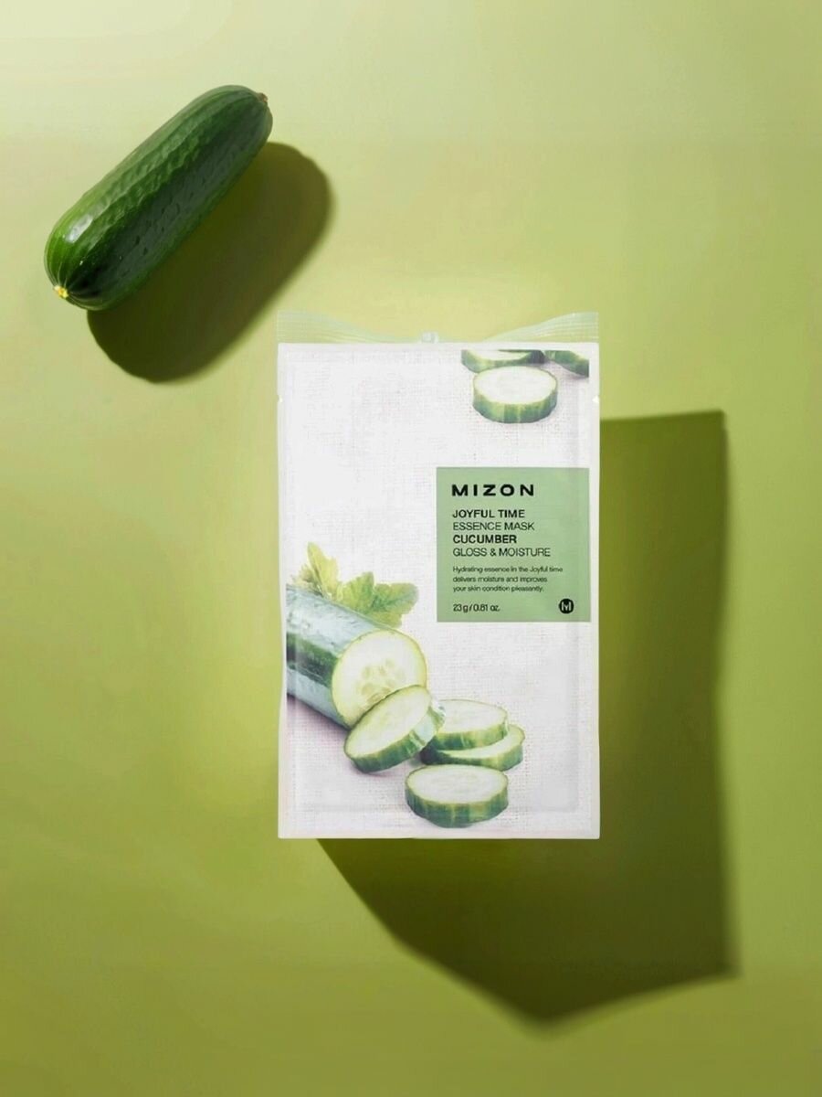 MIZON Тканевая маска для лица с экстрактом огурца Joyful Time Essence Mask Cucumber