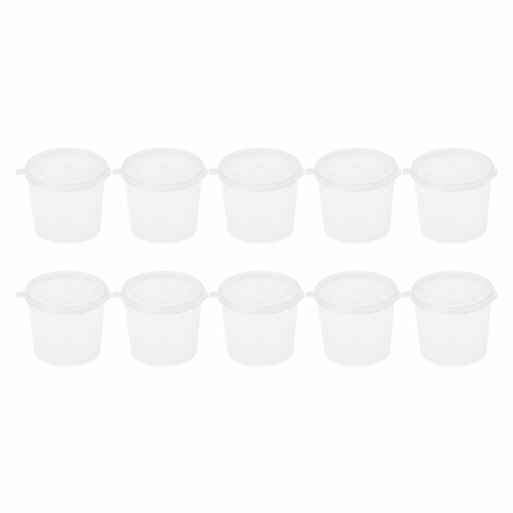 Пластиковые Одноразовые Стаканчики Для Соуса с Крышками 10шт Контейнеры Для Хранения Продуктов Питания для Домашнего Ресторана Обеденный Стол Еда Закуска