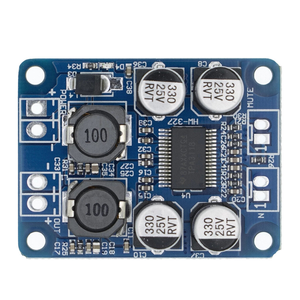 Цифровой аудиоусилитель TPA3118 PBTL мощностью 60 Вт