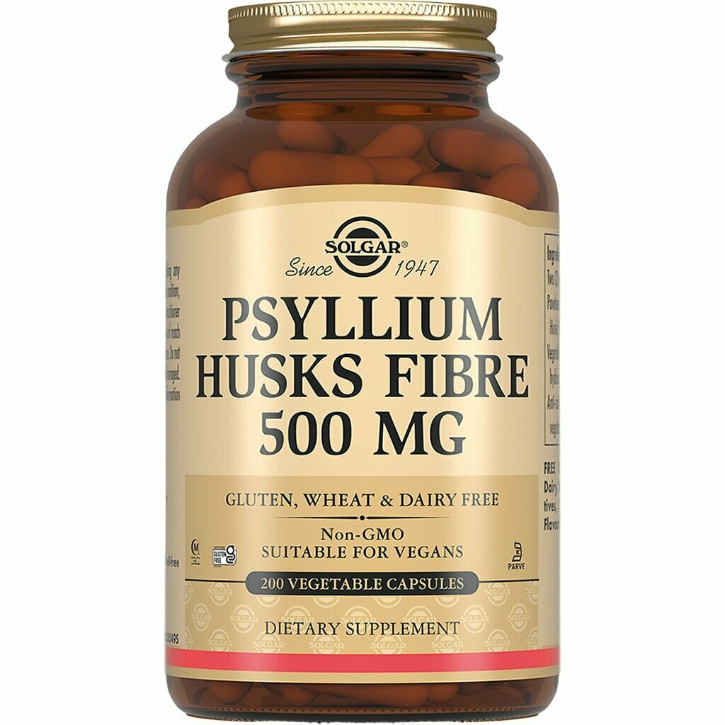 БАД Solgar Psyllium Солгар Псиллиум, 500 мг капсулы 200 шт.
