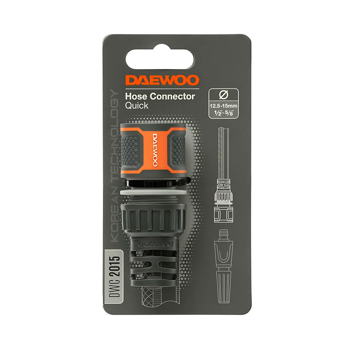 Коннектор для шланга 1/2' - 5/8' (13 - 15 мм, пластик) DWC 2015 DAEWOO