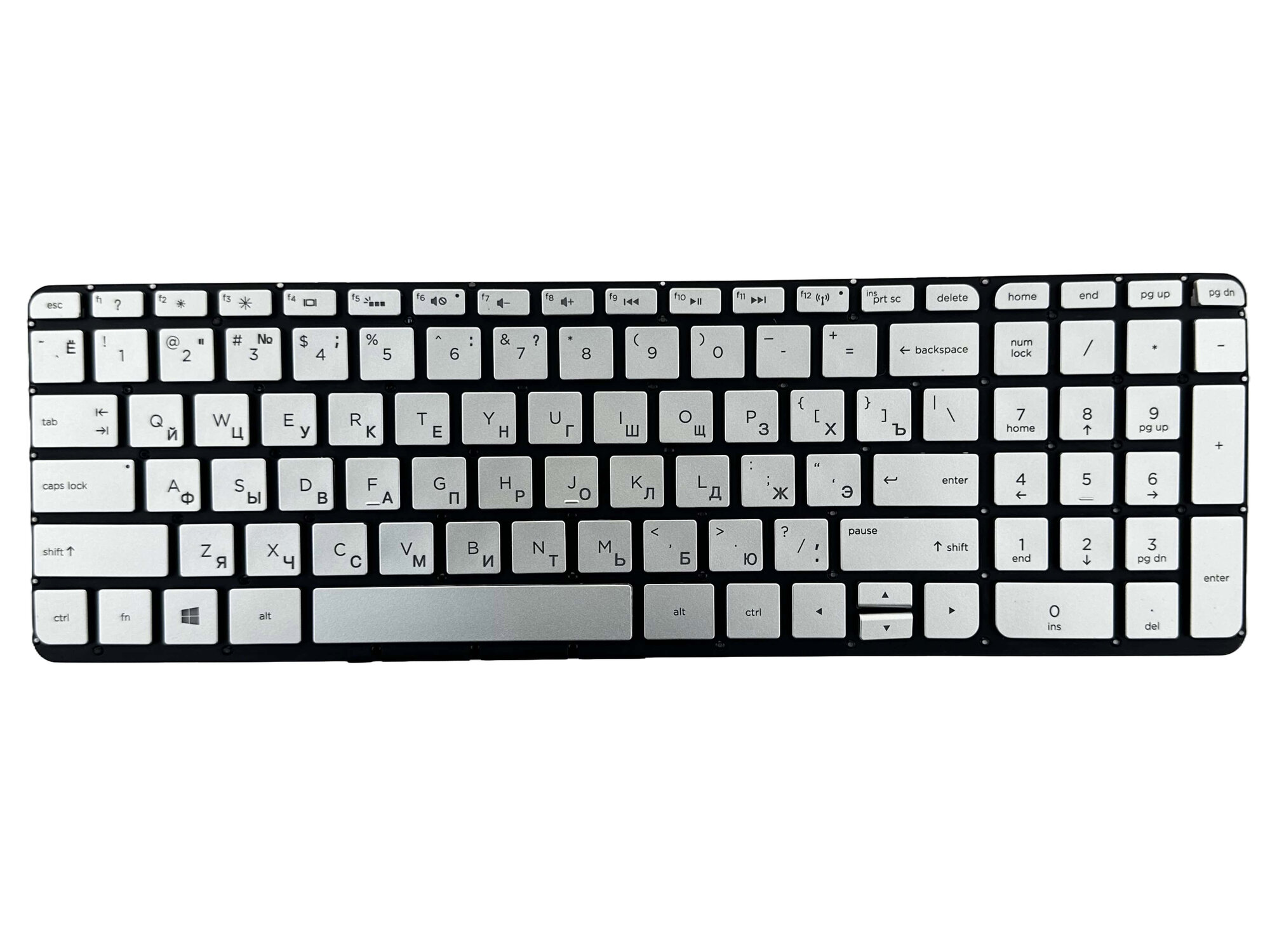Клавиатура для HP 15-v 15-p 17-f серебро с подсветкой p/n: V140646BS1 765806-251 AEY14U0001052100IE