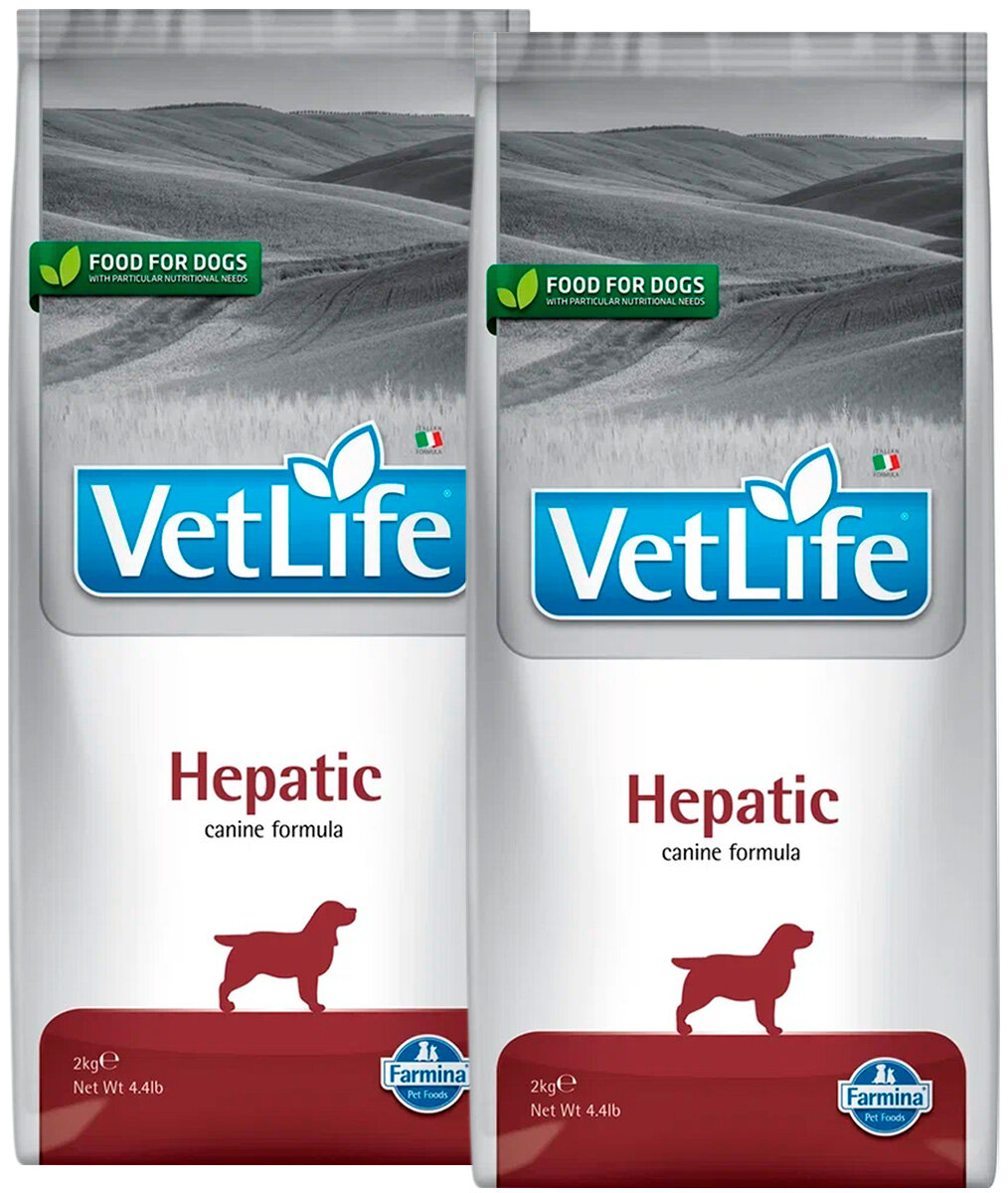 FARMINA VET LIFE CANIN HEPATIC для взрослых собак при заболеваниях печени (2 + 2 кг)