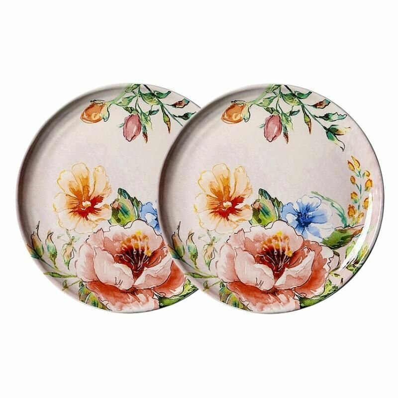 11-дюймовая керамическая обеденная тарелка с ручной росписью в стиле ретро -sz