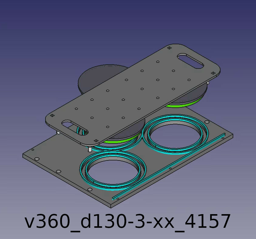Форма VASSILII-360 с контурной обрезкой (раздельная вырубка) для запайки пищевых контейнеров пленкой d-130 мм*3 № 4157