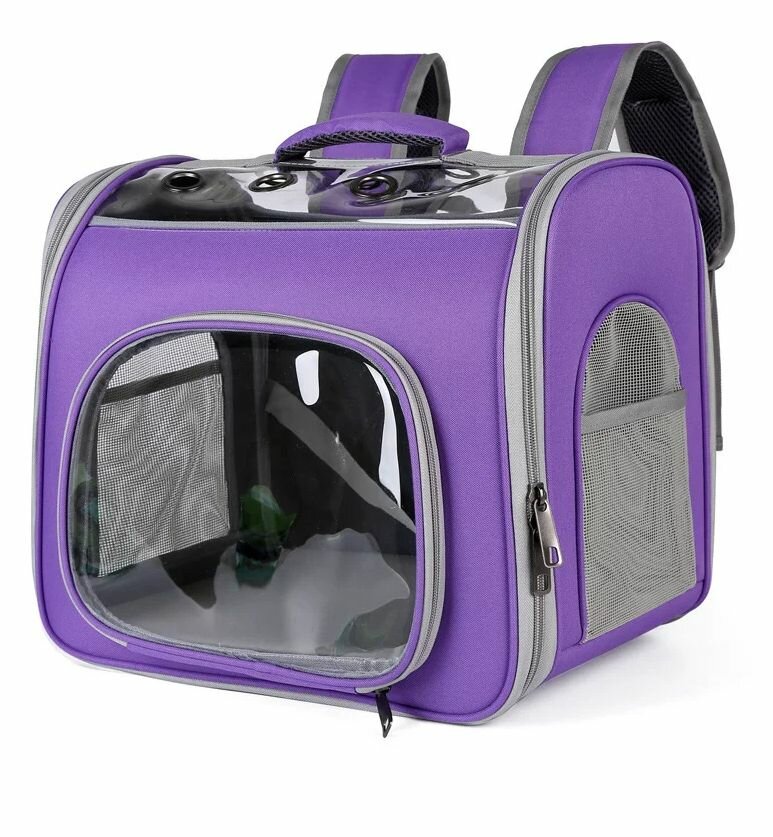Сумка рюкзак переноска для кошек и собак мелких средних пород с окном для обзора