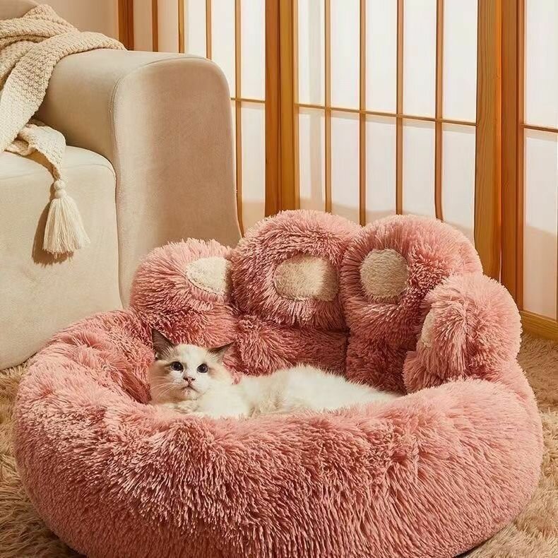 Кровать и домик в форме медвежьей лапы для кошек и собак, подходит для больших, средних и маленьких домашних животных, 60 см LYY