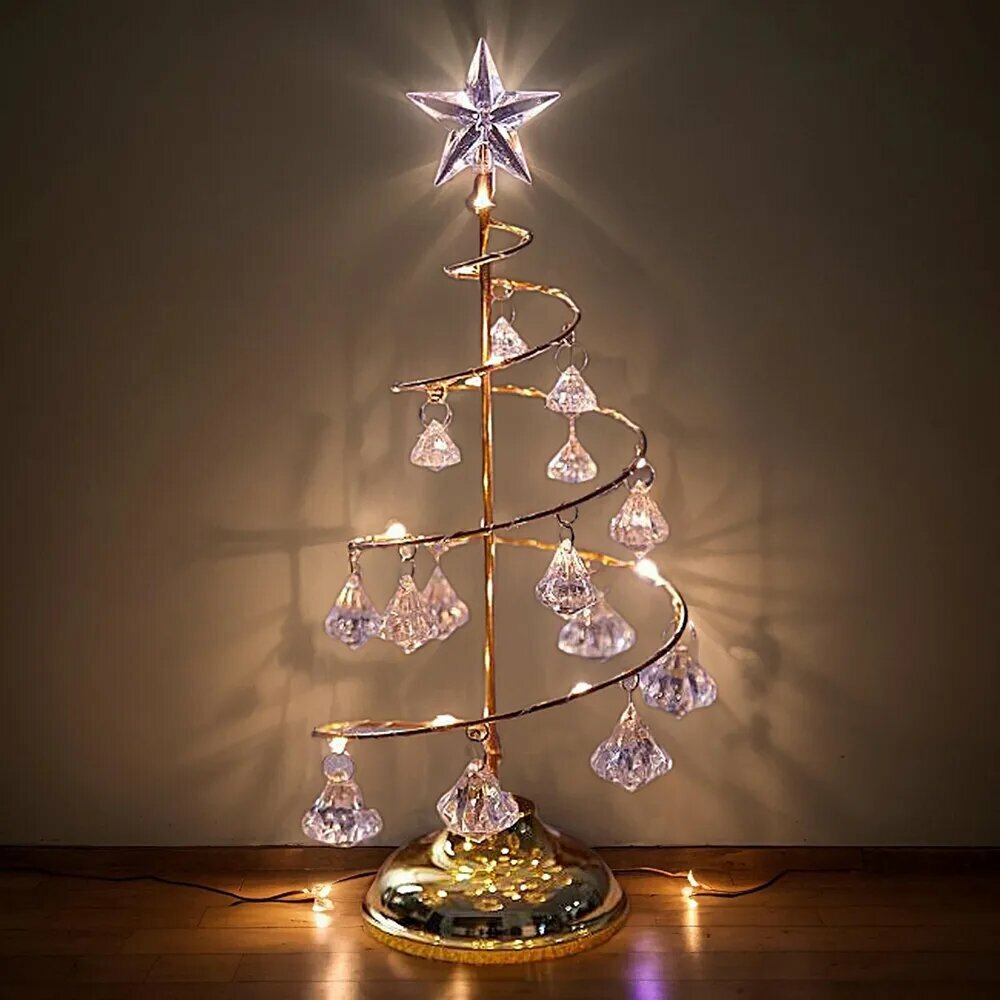 Хрустальный елочный ночник, рождественские украшения, праздничные подарки