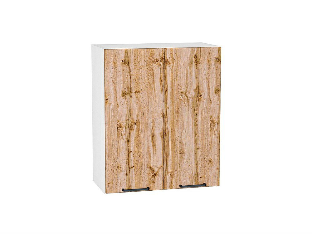 VVT Шкаф верхний с 2-мя дверцами Флэт Белый, Wotan Oak 2S, 720, 600 В*Ш*Г 716*600*318, фасад ЛДСП Wotan Oak 2S, корпус Белый Wotan Oak 2S