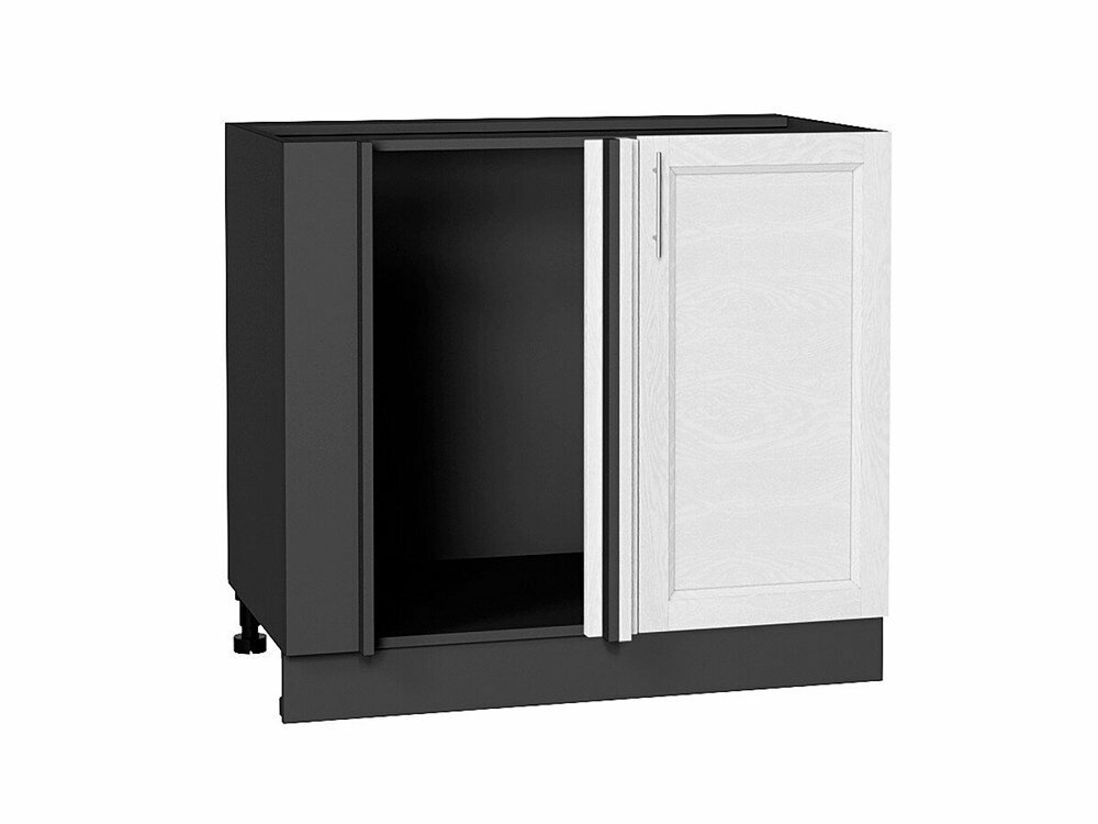 VVT Шкаф нижний угловой Сканди Graphite, White Softwood В*Ш*Г 816*890*480, фасад МДФ White Softwood, корпус Graphite White Softwood