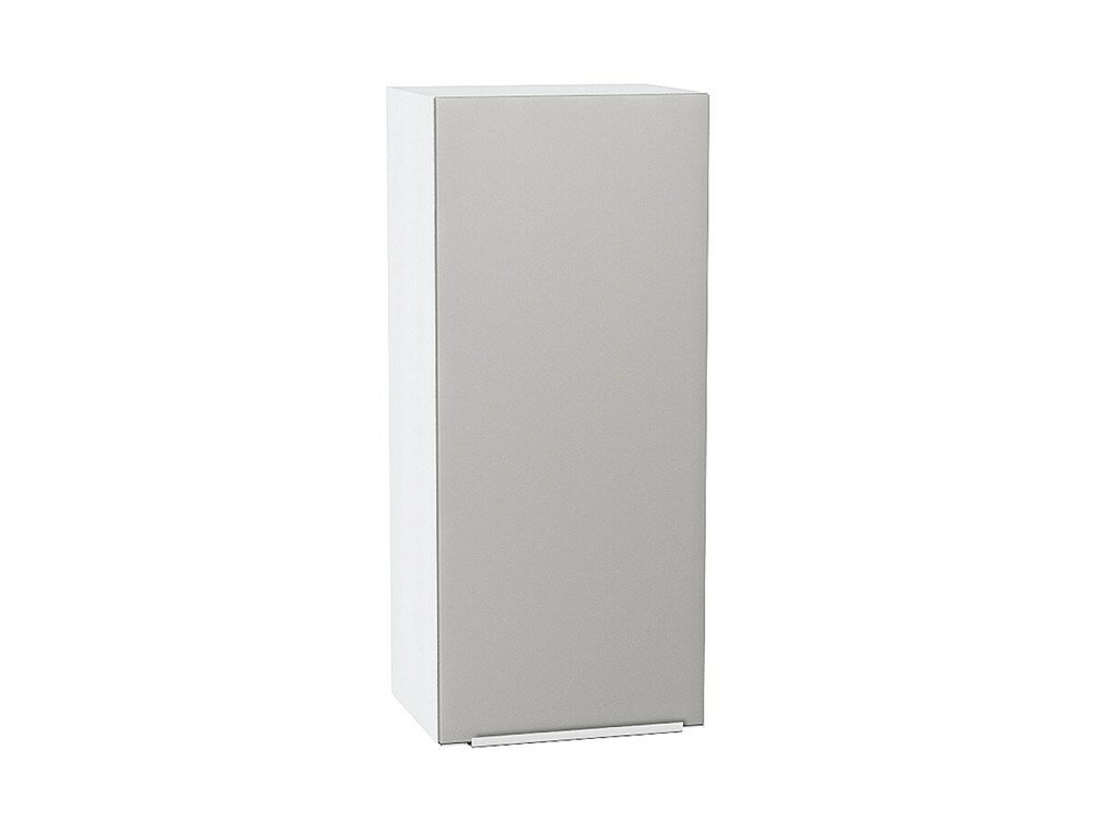 VVT Шкаф верхний с 1-ой дверцей Фьюжн Белый, Silky Light Grey, 920, 400 В*Ш*Г 920*400*320, фасад МДФ Silky Light Grey, корпус Белый Silky Light Grey