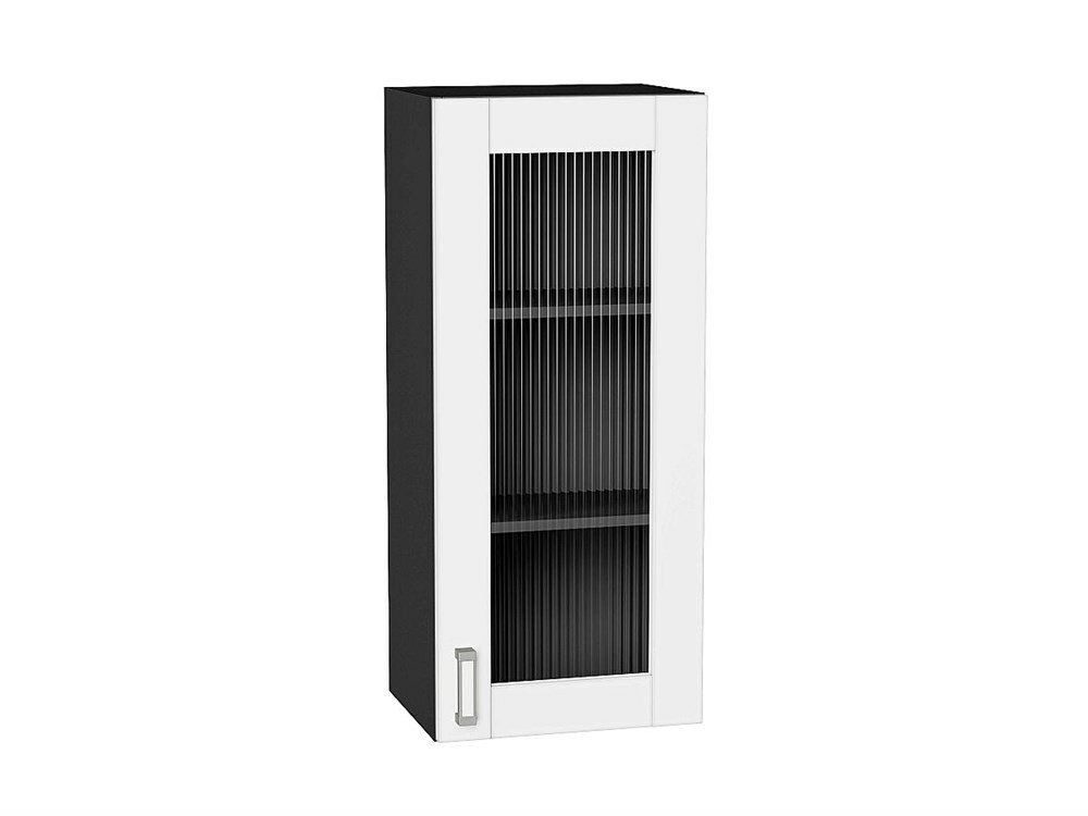 VVT Шкаф верхний с 1-ой остекленной дверцей Лофт Graphite, White Silk, 920, 400
