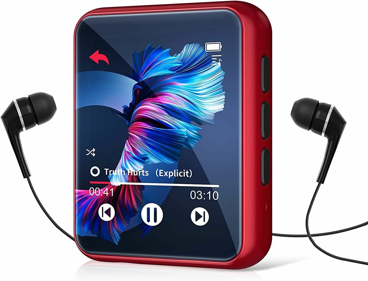 Портативный MP3-плеер JOLIKE M5/FM 32GB Bluetooth 5.0/Полностью сенсорный экран/Многоязычный/красный