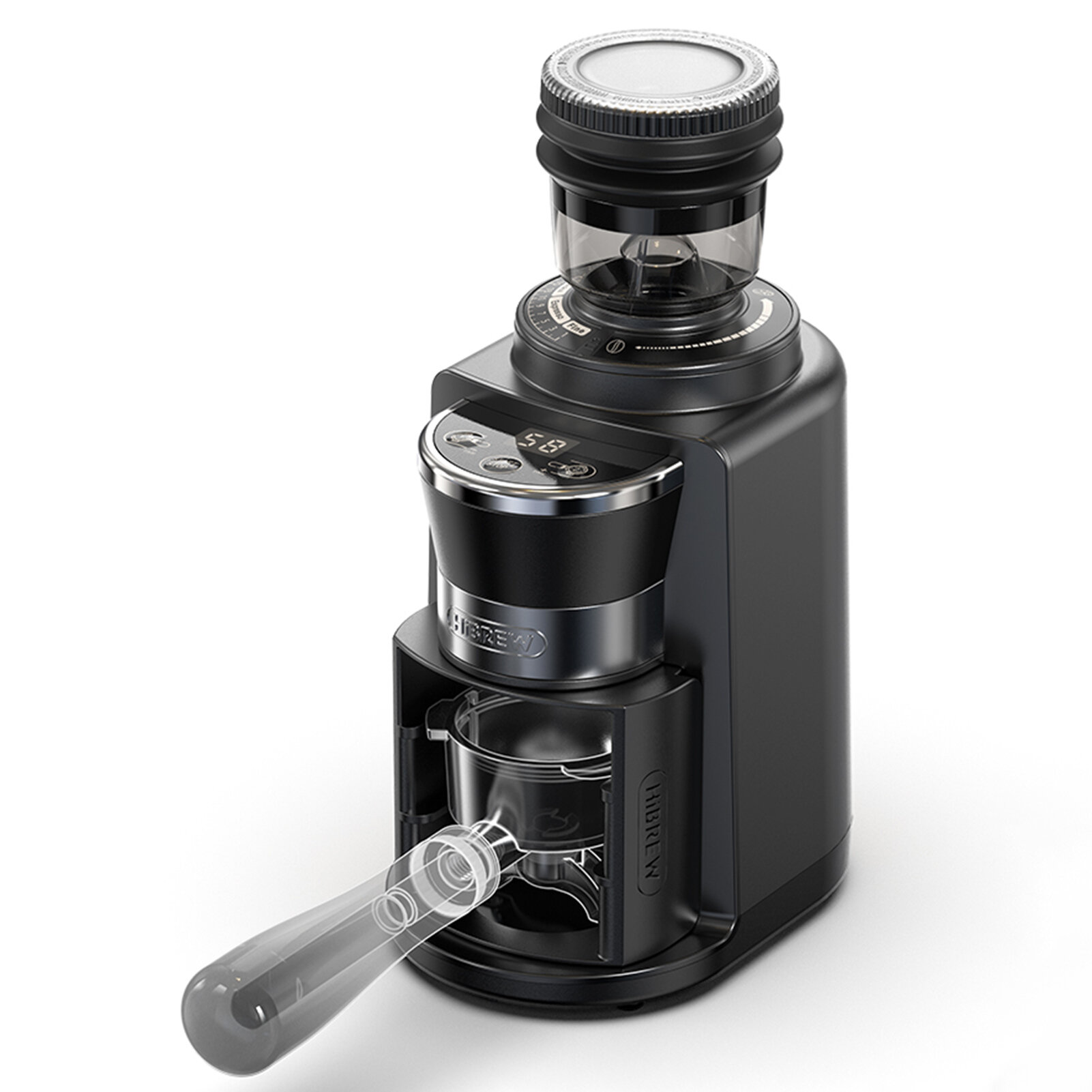 Электрическая кофемолка с цифровым дисплеем, 31 уровень настройки, память на одно и двойное приготовление, для эспрессо, турецкого и капельного кофе