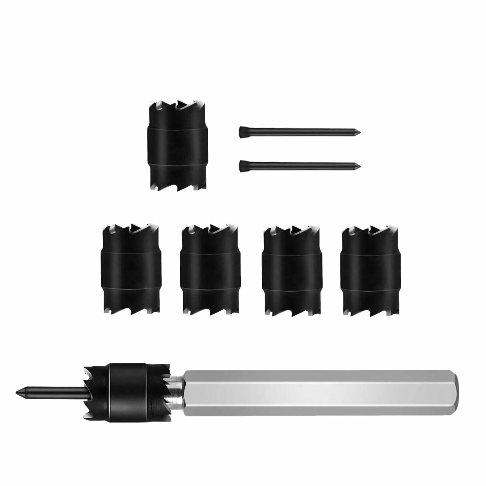 Набор из 9 сверл для точечной сварки из быстрорежущей стали (HSS), сверло-резак для точечной сварки 8 мм, спиральное сверло 3/8 дюйма, центрирующее сверло, корончатая пила с шестигранным хвостовиком и кейс для хранения.