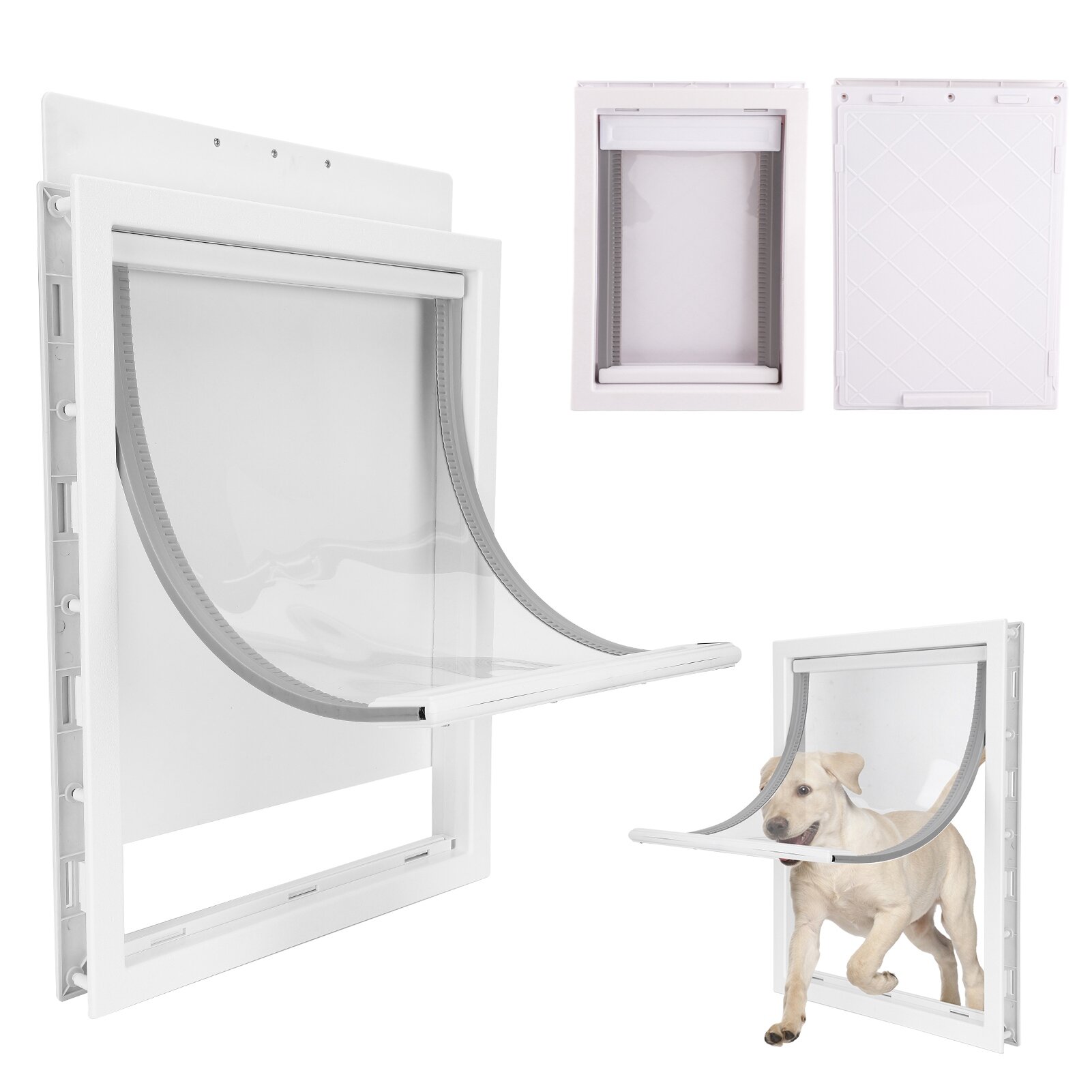 Пластиковый ПВХ дверной магнит для домашних животных, автоматический закрывающийся дверной аксессуар в обе стороны, защитный аксессуар для кошек, собак, белого цвета M