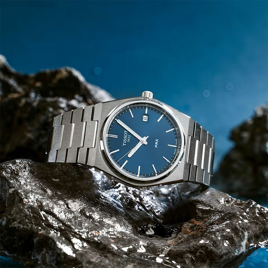 Наручные часы TISSOT T-Classic, серебряный, синий — фото 1