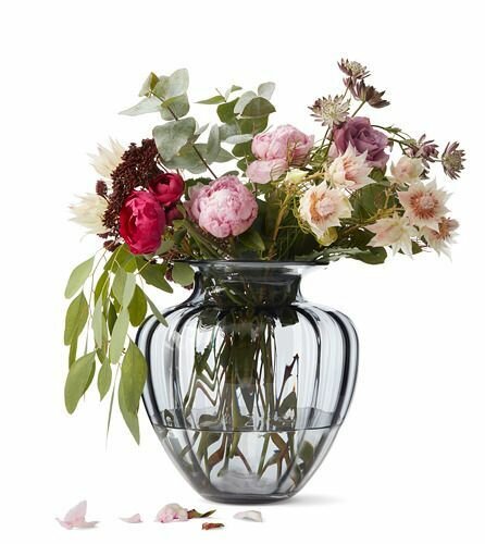 Ваза "Фабрика" от Без бренда, настольная, серая, стекло, 27 см