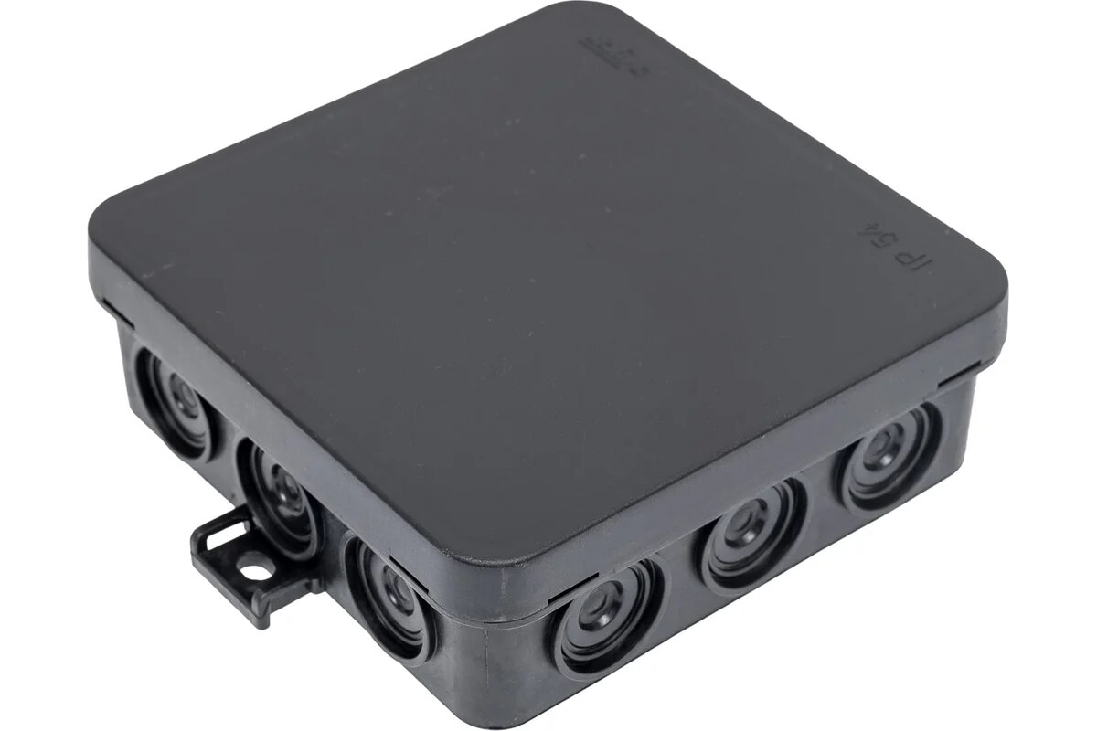 Рувинил разветвительная коробка открытой проводки 100x100x35 мм черная УХЛ1 Тусо 67095