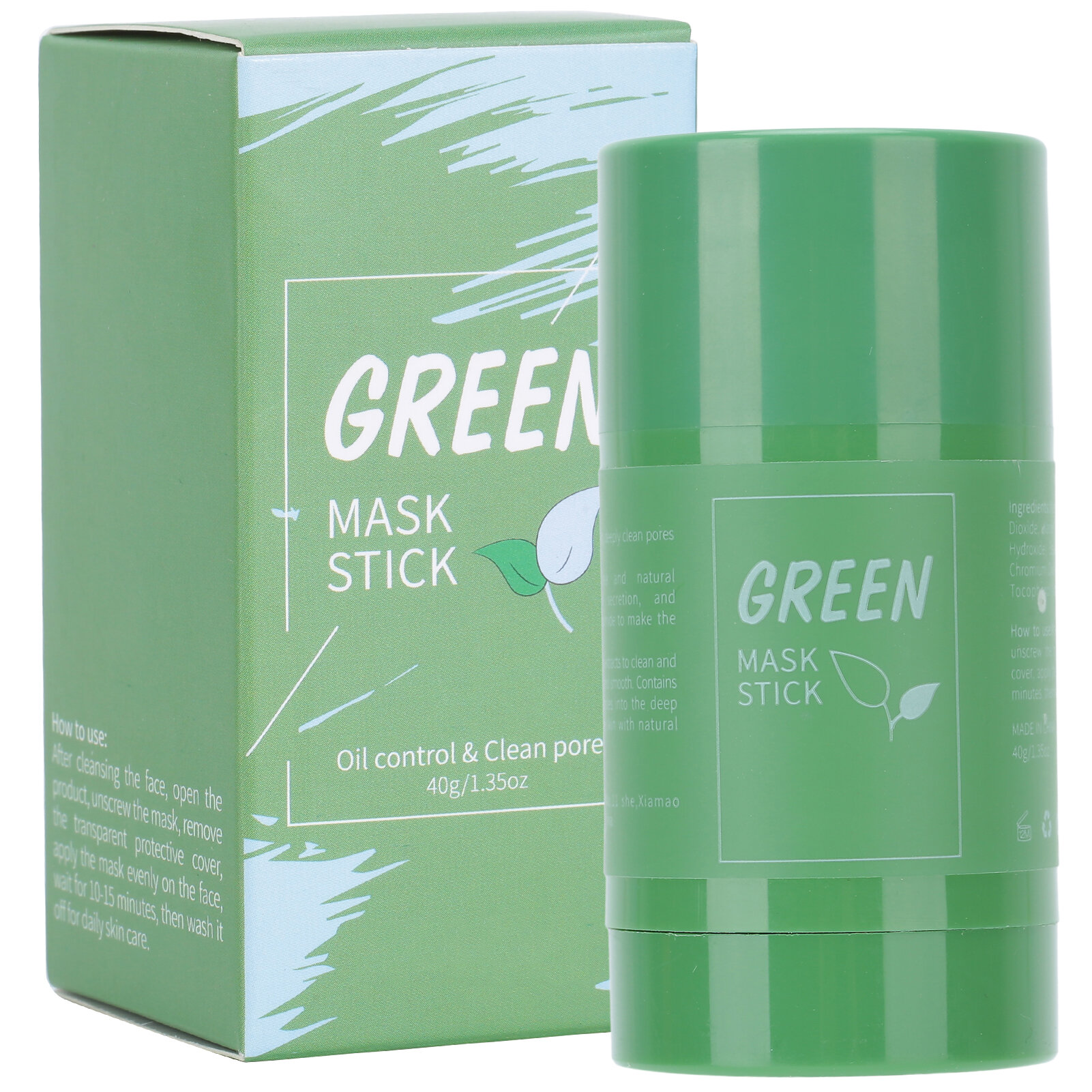 Green Tea Facial Cleansing Mask Portable Moisturizing Oil Control Mud Skin Cares 40g