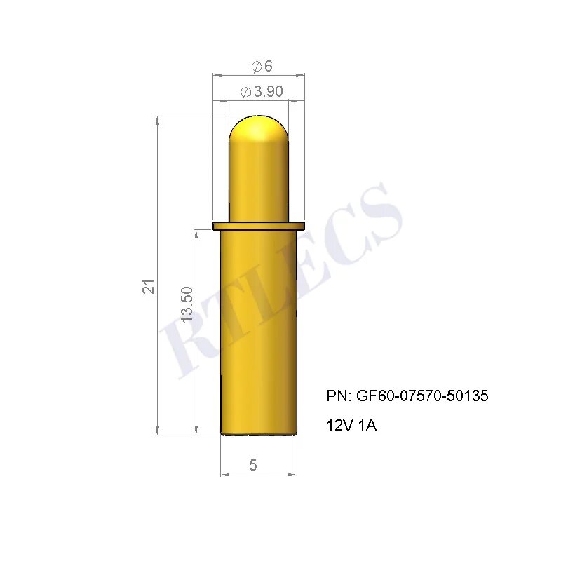 Pogo Pin RTLECS OD6, 12V 1A, GF60-07570-50135