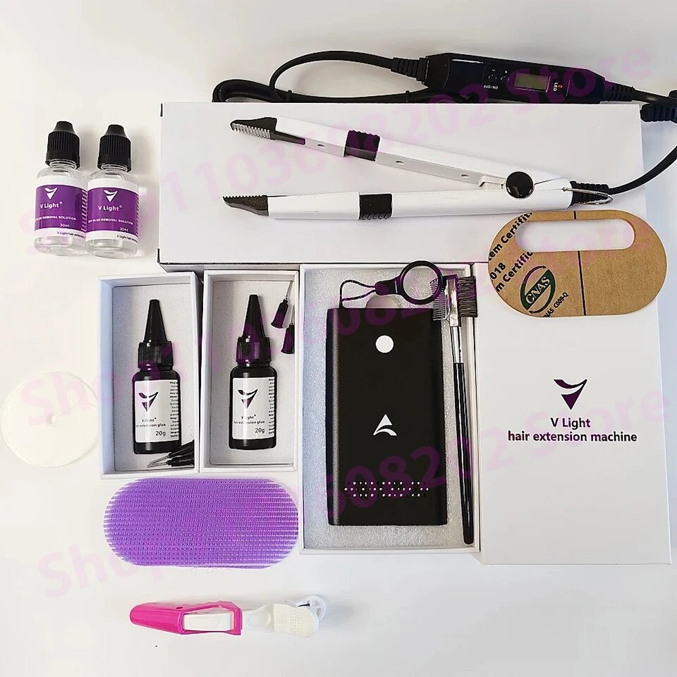 Набор инструментов для наращивания волос V-Light Technology whole kit and 1glue