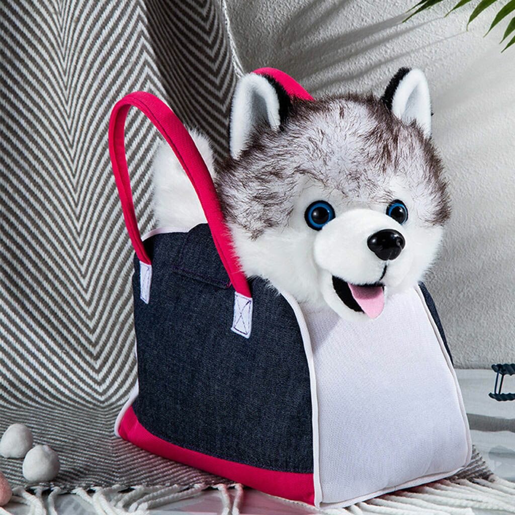 Плюшевые игрушки, Электронная мягкая игрушка собака на поводке поет и ходит - черная, 1 набор