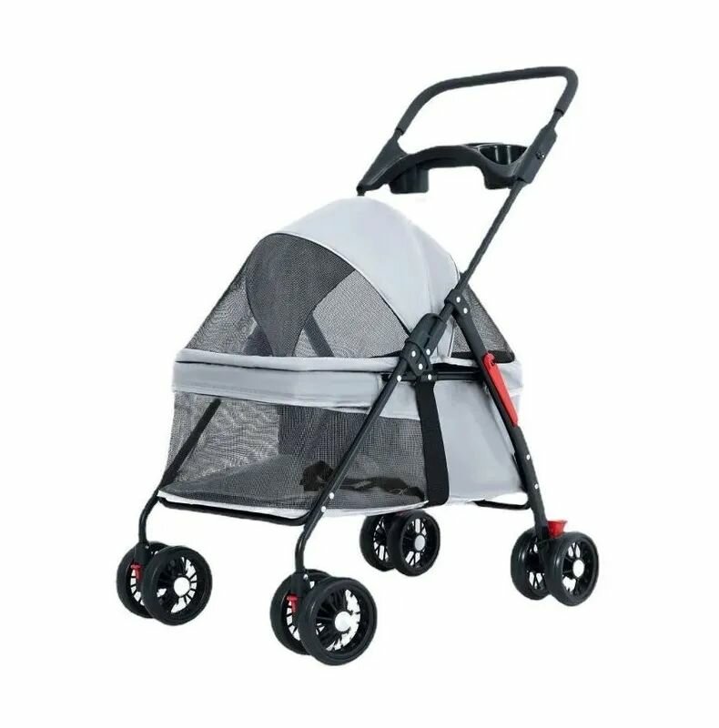 Детская коляска для кошек и собак, Коляска для животных складная, Подходит для Тедди Корги, серый -lj