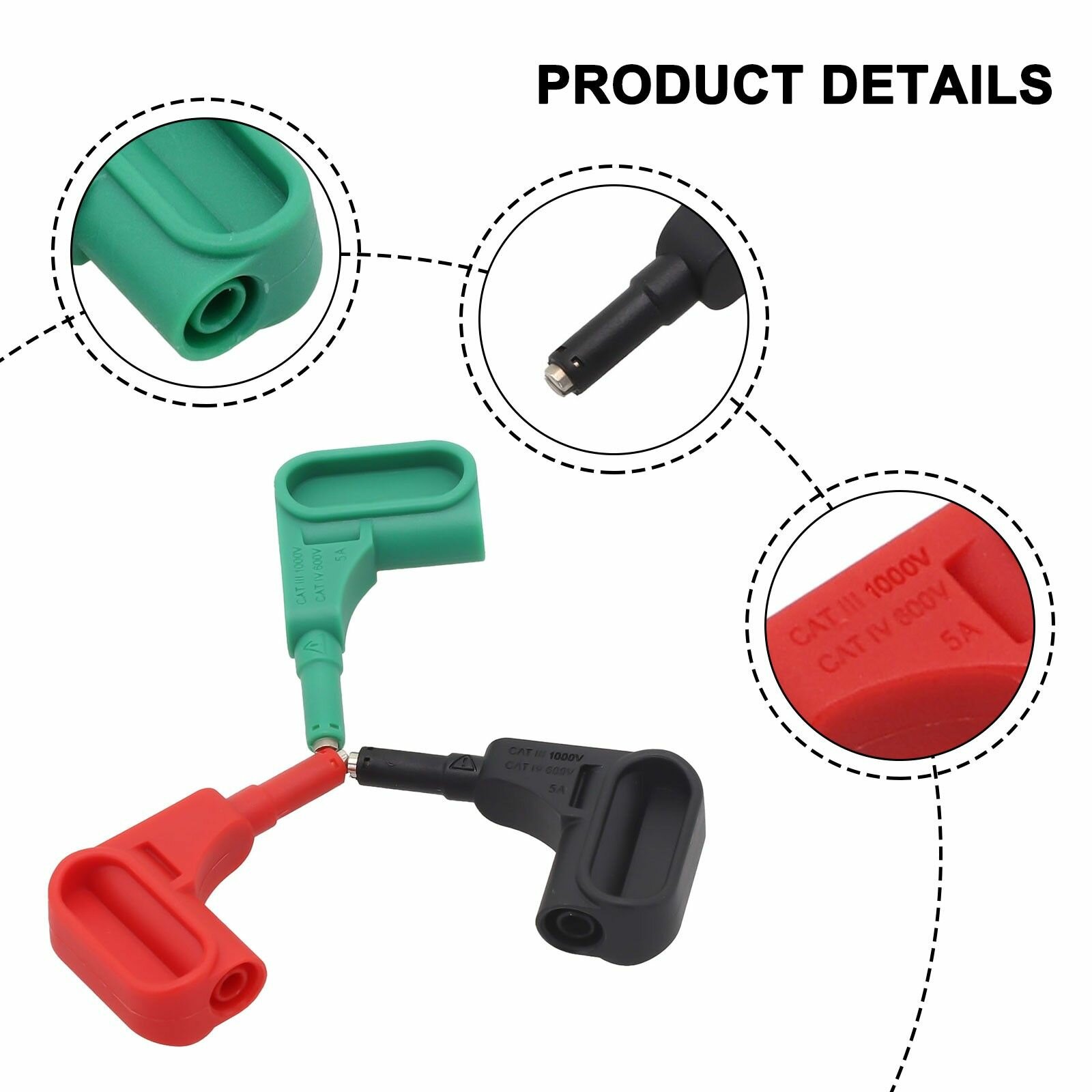 OZ-SUNBA-Набор из 3 магнитных тестовых щупов 4 мм с банановыми наконечниками, аксессуары для мультиметра, детали для сварки, быстрые магнитные щупы, провода, щупы